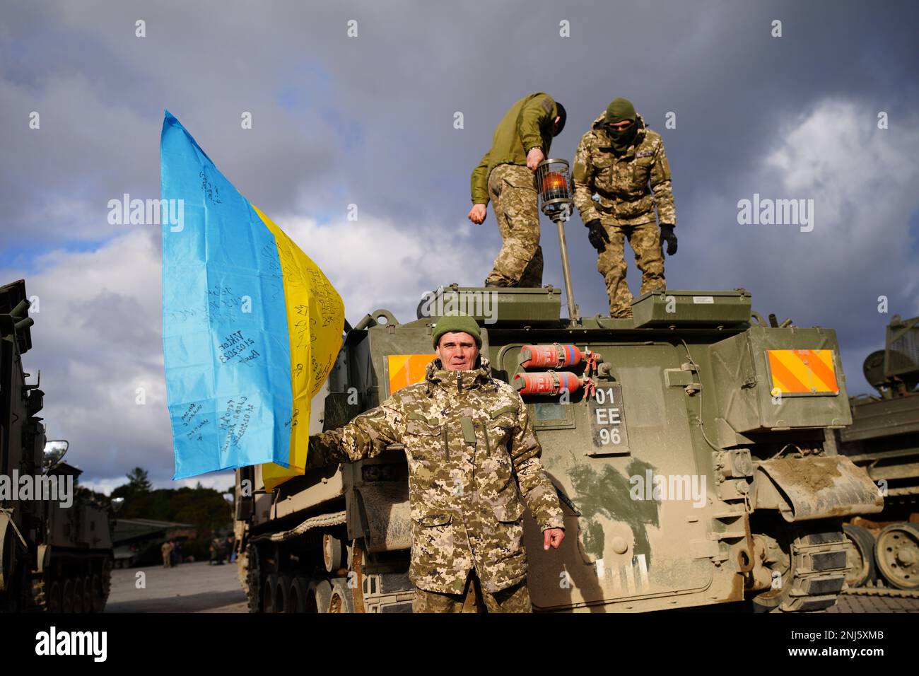 Ukrainian soldiers during training at Bovington Camp, a British Army ...