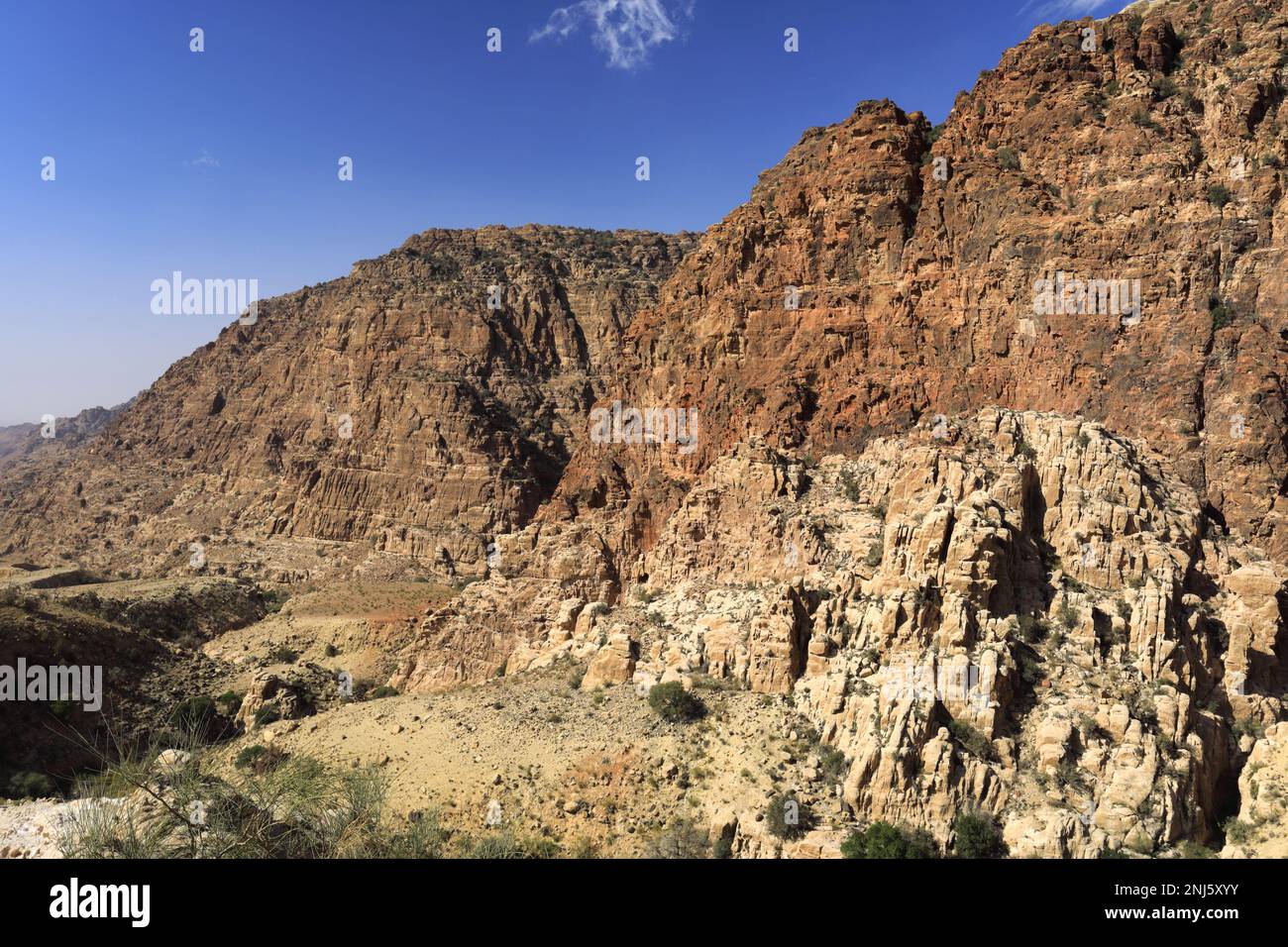 View through the Dana Biosphere Reserve, Wadi Dana, south-central ...