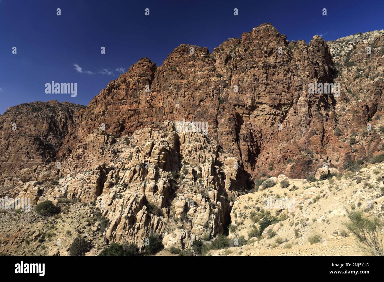 View through the Dana Biosphere Reserve, Wadi Dana, south-central ...