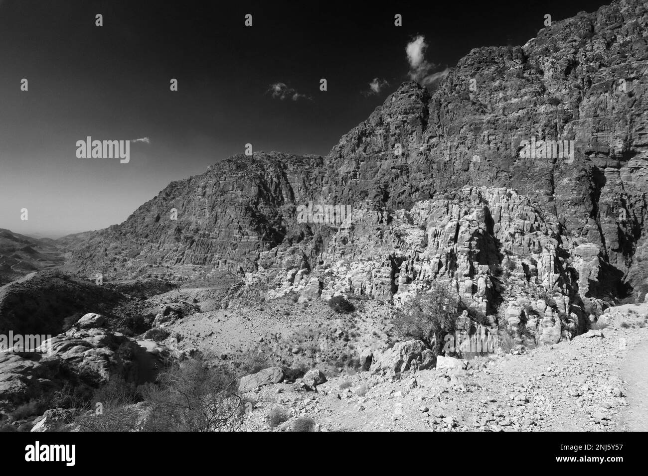 View through the Dana Biosphere Reserve, Wadi Dana, south-central ...