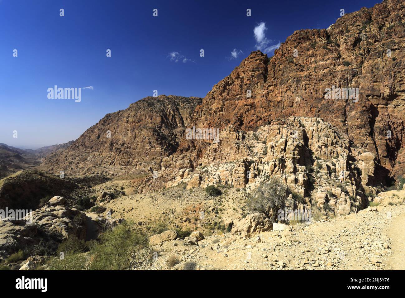 View through the Dana Biosphere Reserve, Wadi Dana, south-central ...
