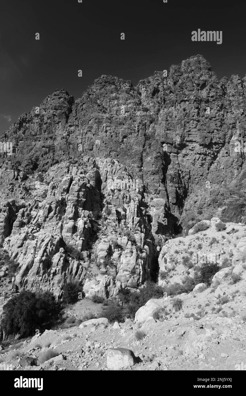 View through the Dana Biosphere Reserve, Wadi Dana, south-central ...