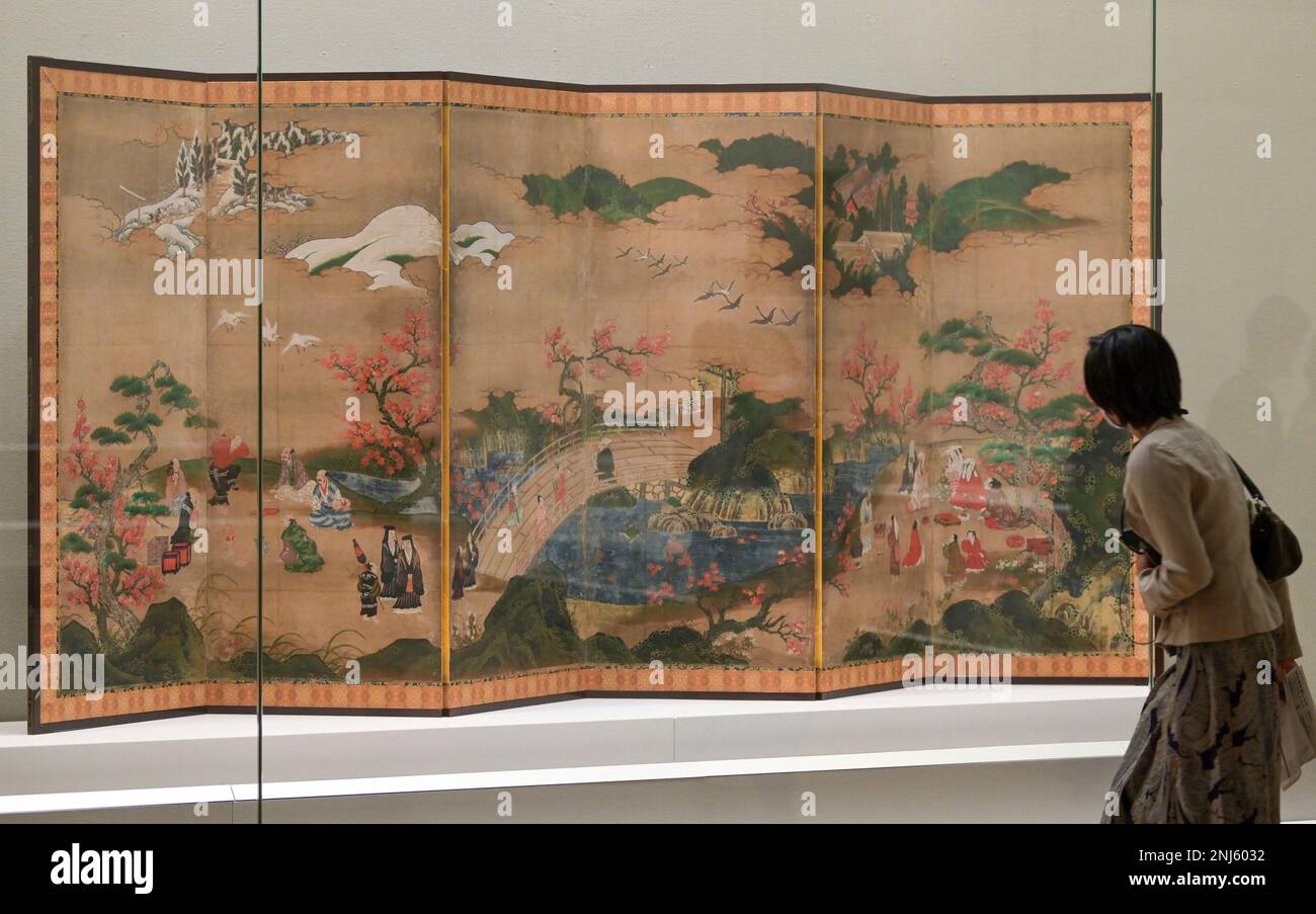 Maple Viewing at Takao by Kano Hideyori, a national treasure, is ...