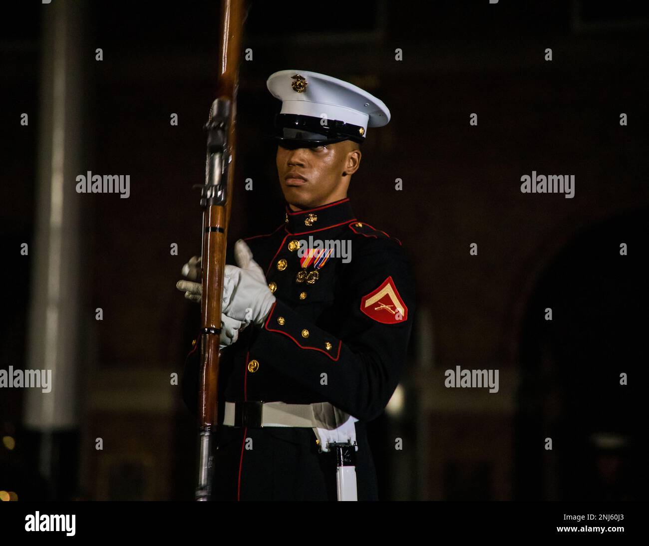 Lance Cpl. Cameron I. Boyce, a Marine with the Silent Drill Platoon ...