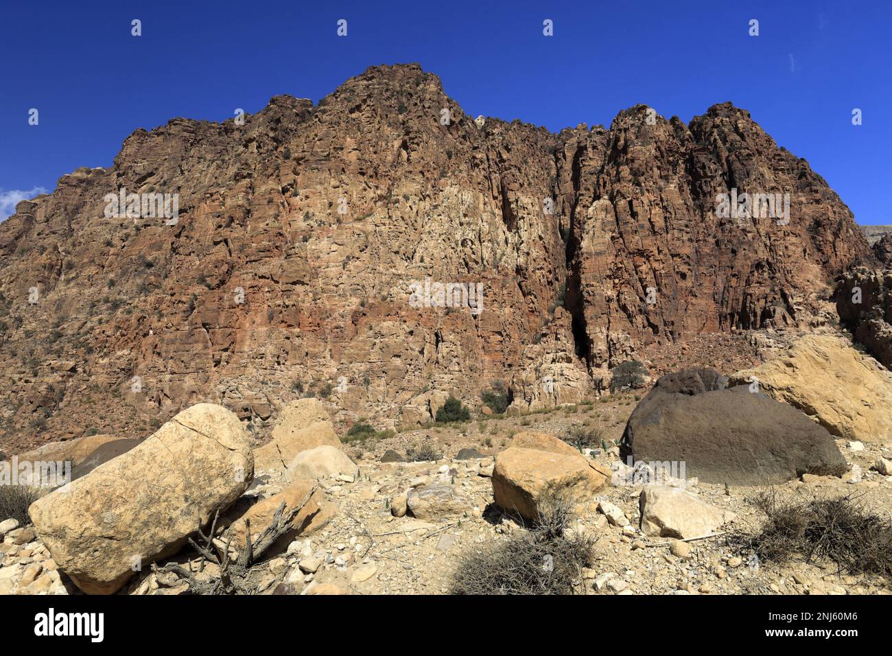 View through the Dana Biosphere Reserve, Wadi Dana, south-central ...