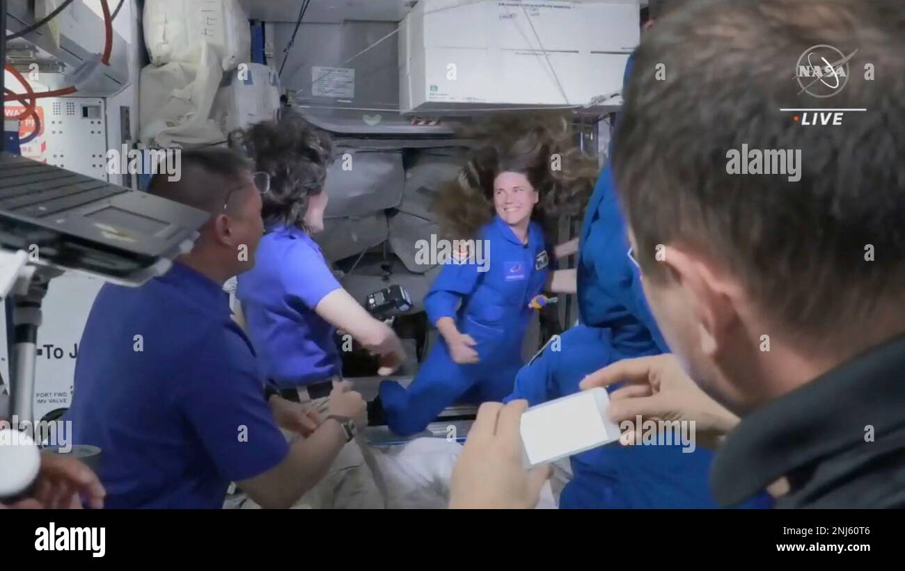 In this image from video made available by NASA, Russian Cosmonaut Anna ...