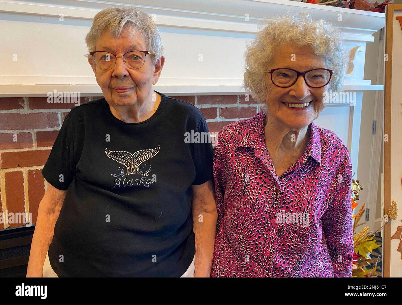 Mary Jo Browning, right, and lifelong friend, Bennie Pendergrass, pose ...