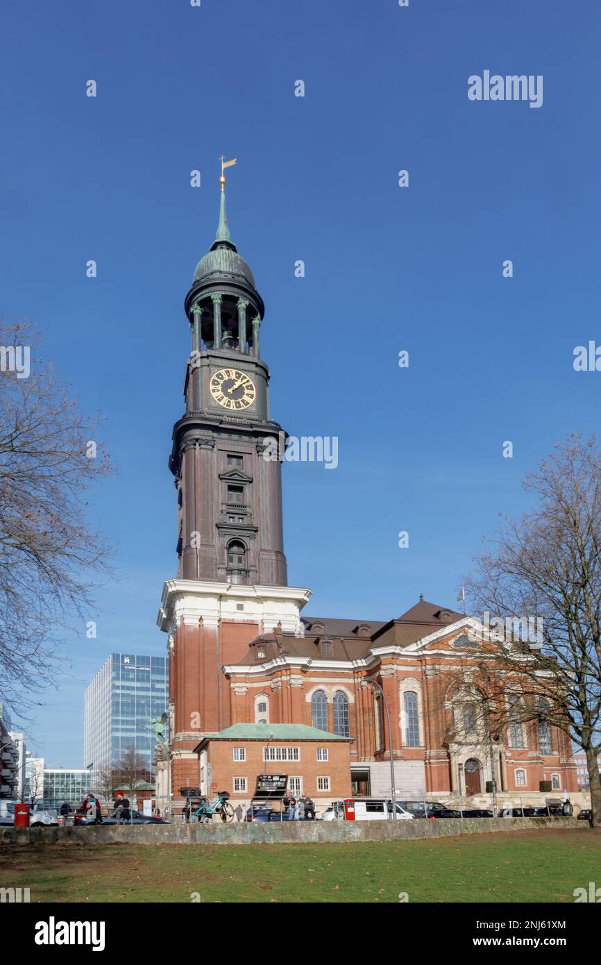 15 February 2023, Hamburg: View of the main Lutheran church of St ...