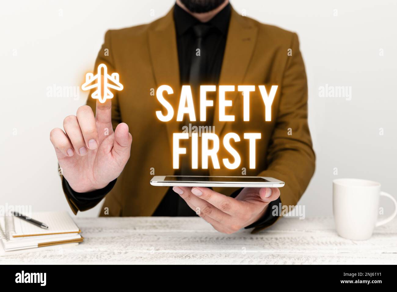 Inspiration showing sign Safety First. Word for Avoid any unnecessary ...