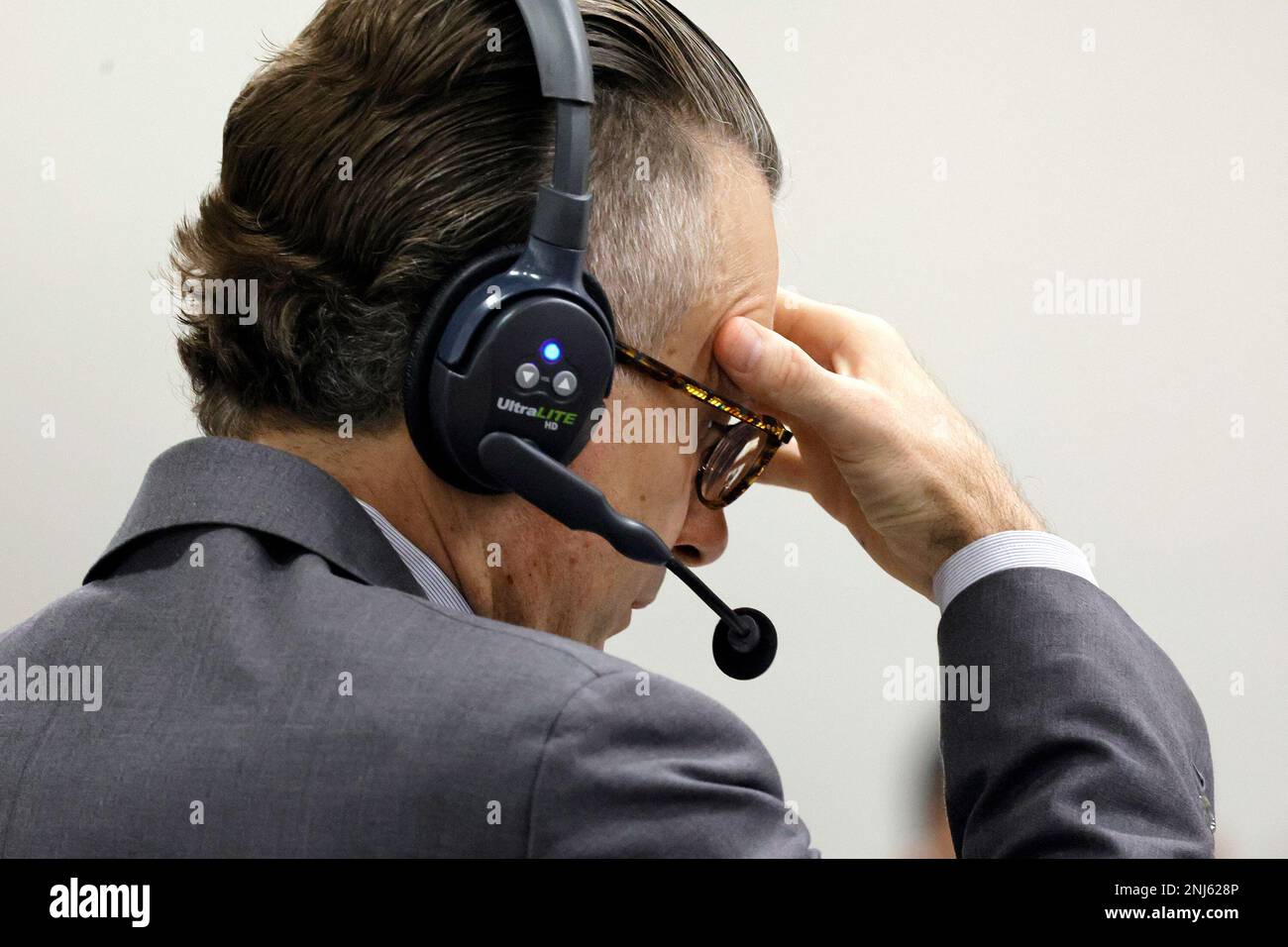 Capital defense attorney Casey Secor participates in a sidebar ...