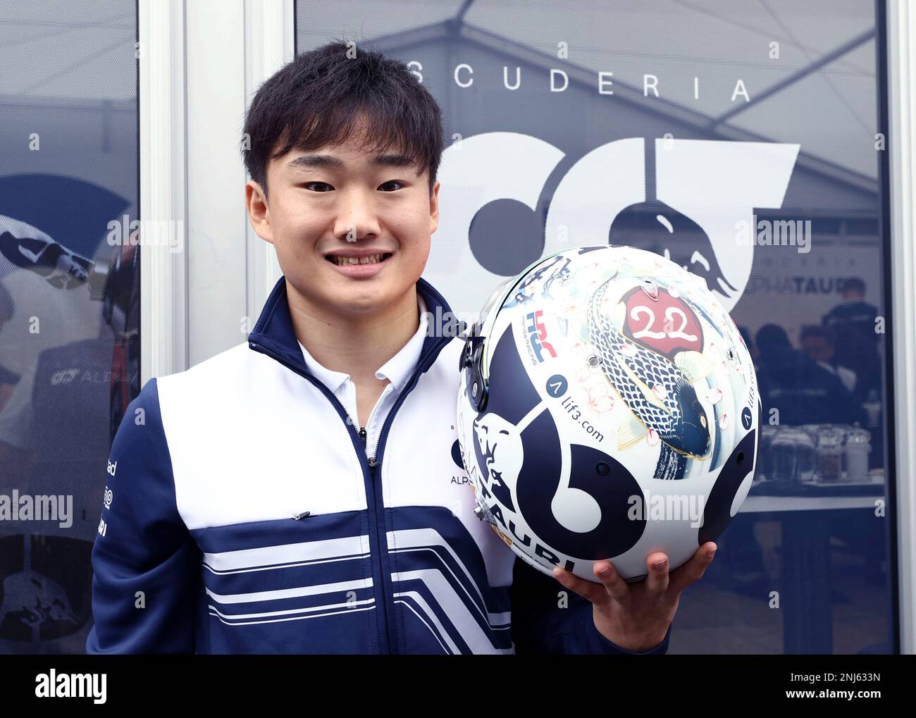 Yuki Tsunoda, a Japanese racing driver who is racing for Scuderia ...