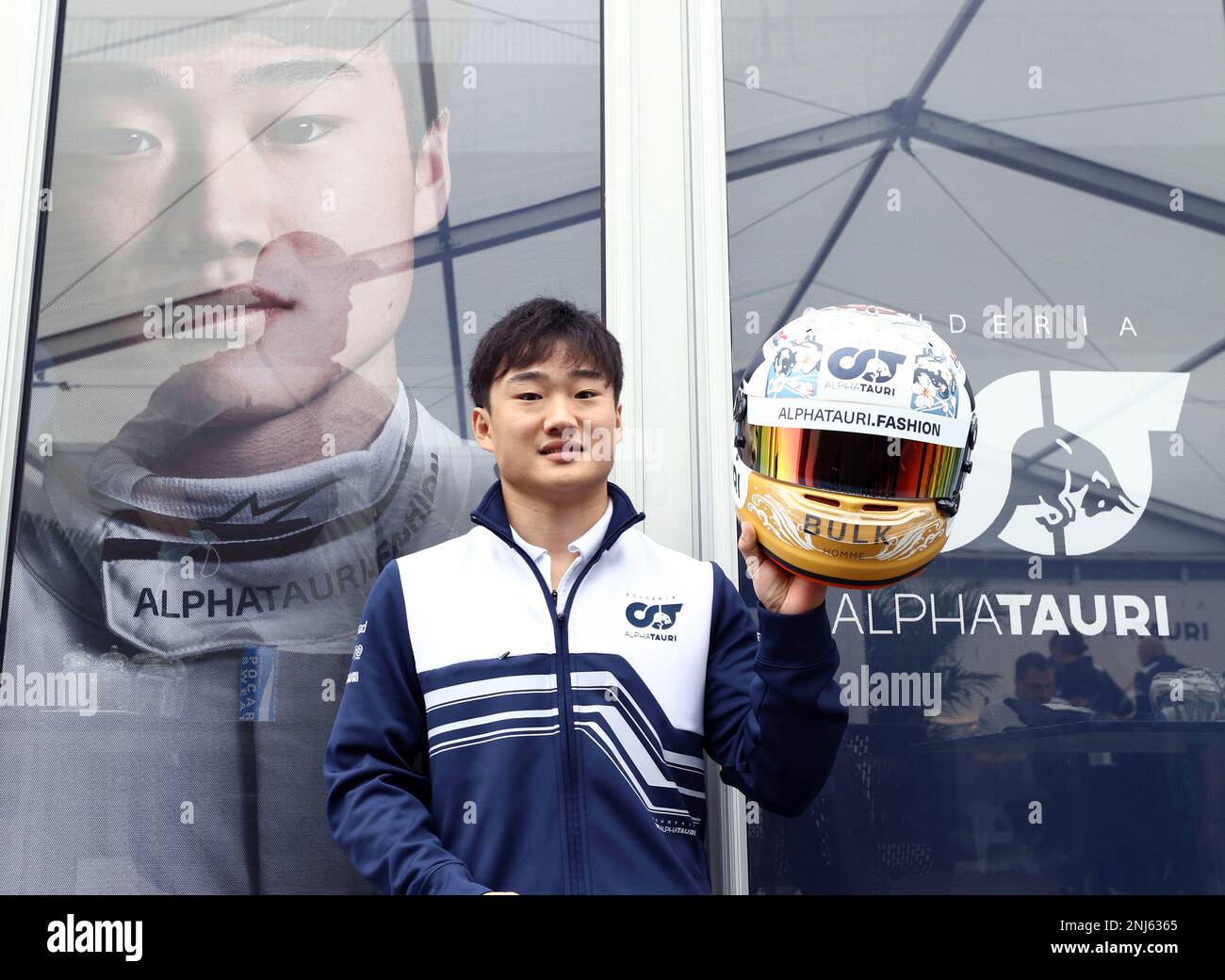 Yuki Tsunoda, a Japanese racing driver who is racing for Scuderia ...