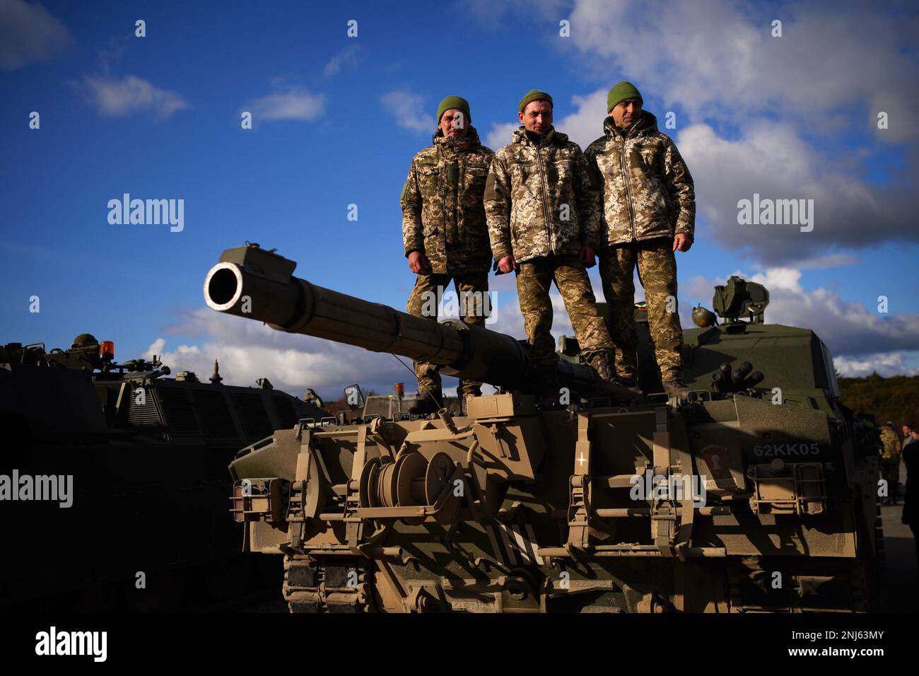 Ukrainian soldiers during training at Bovington Camp, a British Army ...