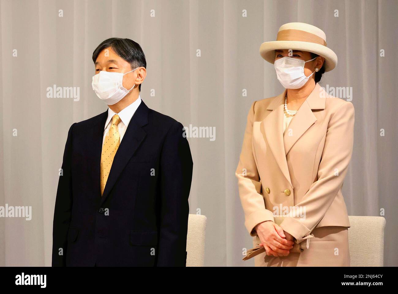 Japan's Emperor Naruhito and Empress Masako attend a ceremony to ...