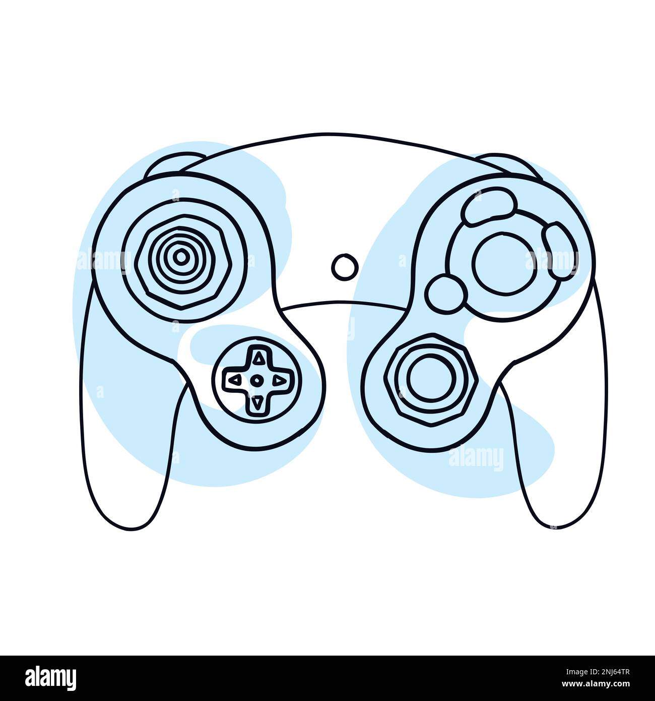 Game retro controller. Vector illustration in hand-drawn cartoon flat ...