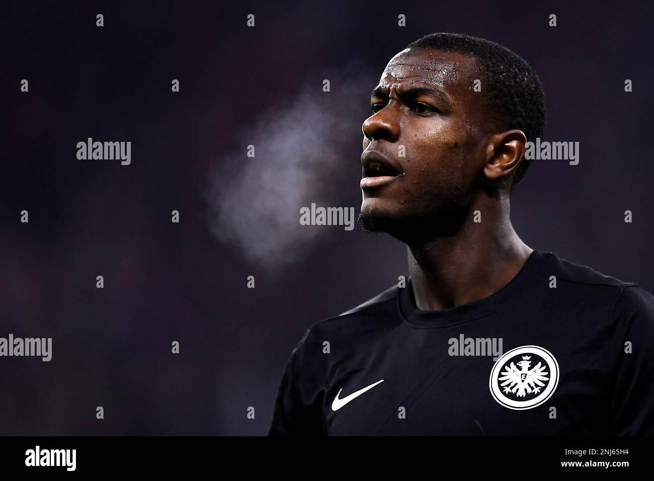 Frankfurt am Main, Germany. 21 February 2023. Evan Ndicka of Eintracht ...