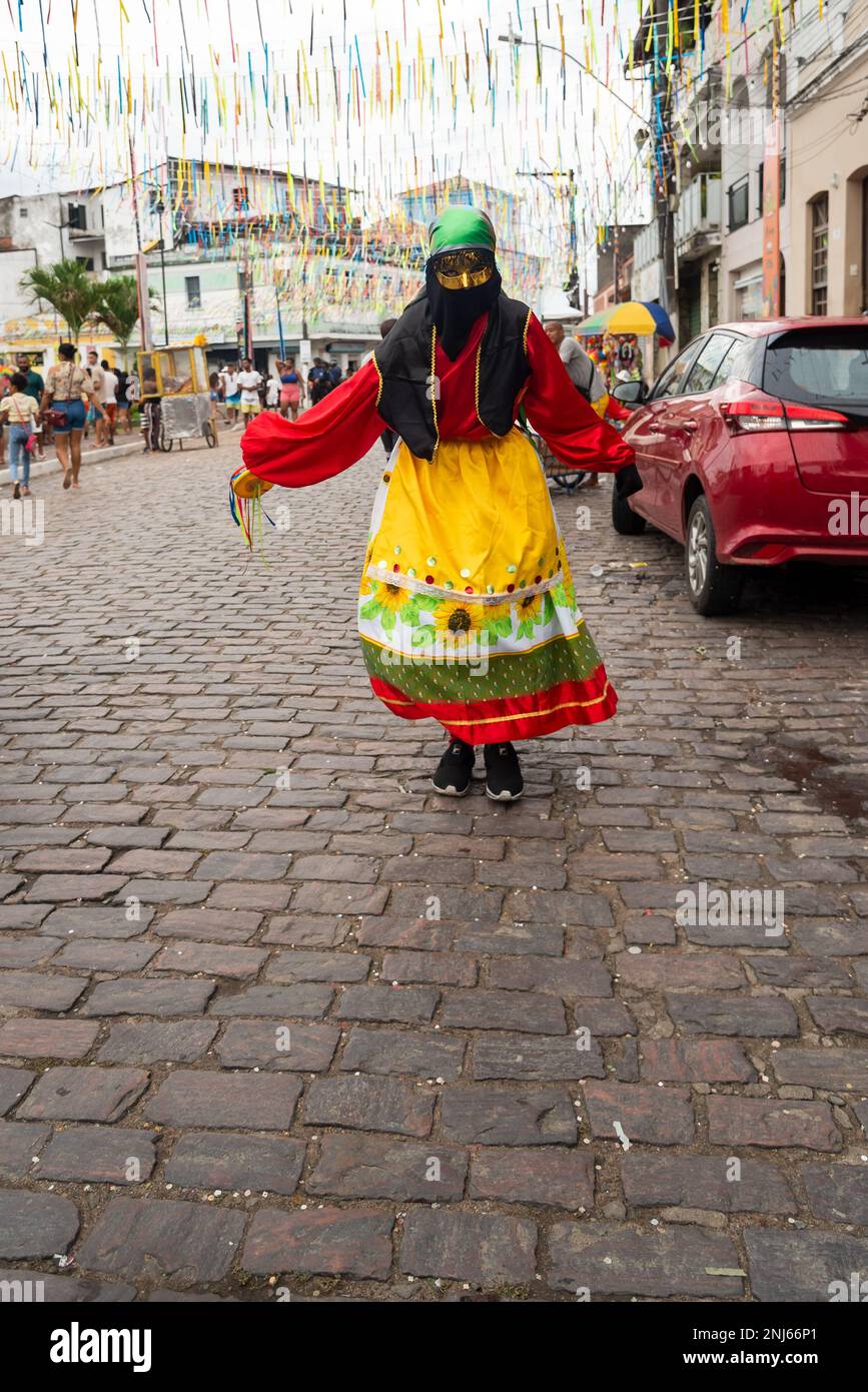 Maragogipe, Bahia, Brazil - February 20, 2023: Woman dressed as a gypsy ...