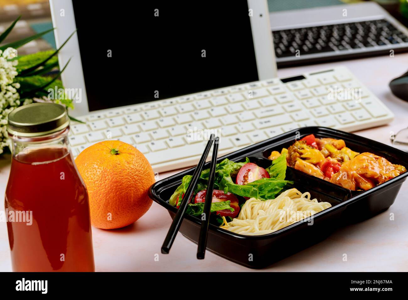 Work from home concept. Lunch ordering Stock Photo - Alamy