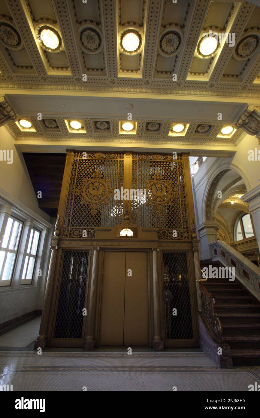 The elevators at the 1905 U.S. Court of Appeals building at the ...
