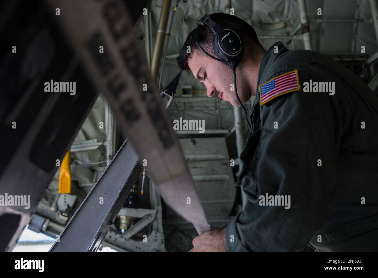 U.S. Marine Corps Cpl. David Cummings, a KC-130J Super Hercules ...