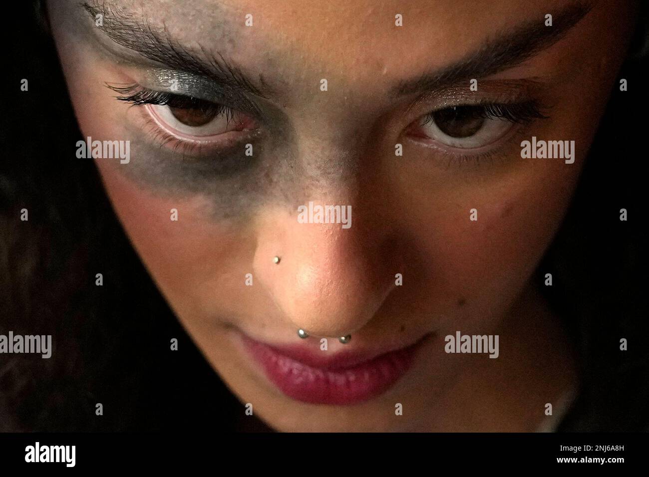 Claudia La Rosa poses during a photo shoot for "L'Imperfetta (The ...