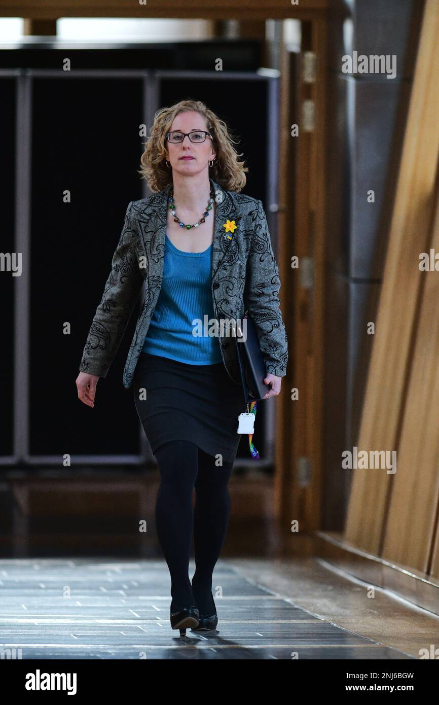 Edinburgh Scotland, UK 22 February 2023.Lorna Slater Scottish Green ...