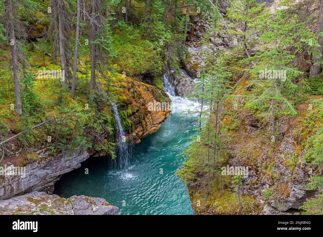 Maligne river in Maligne Canyon, Jasper national park, Canada Stock ...