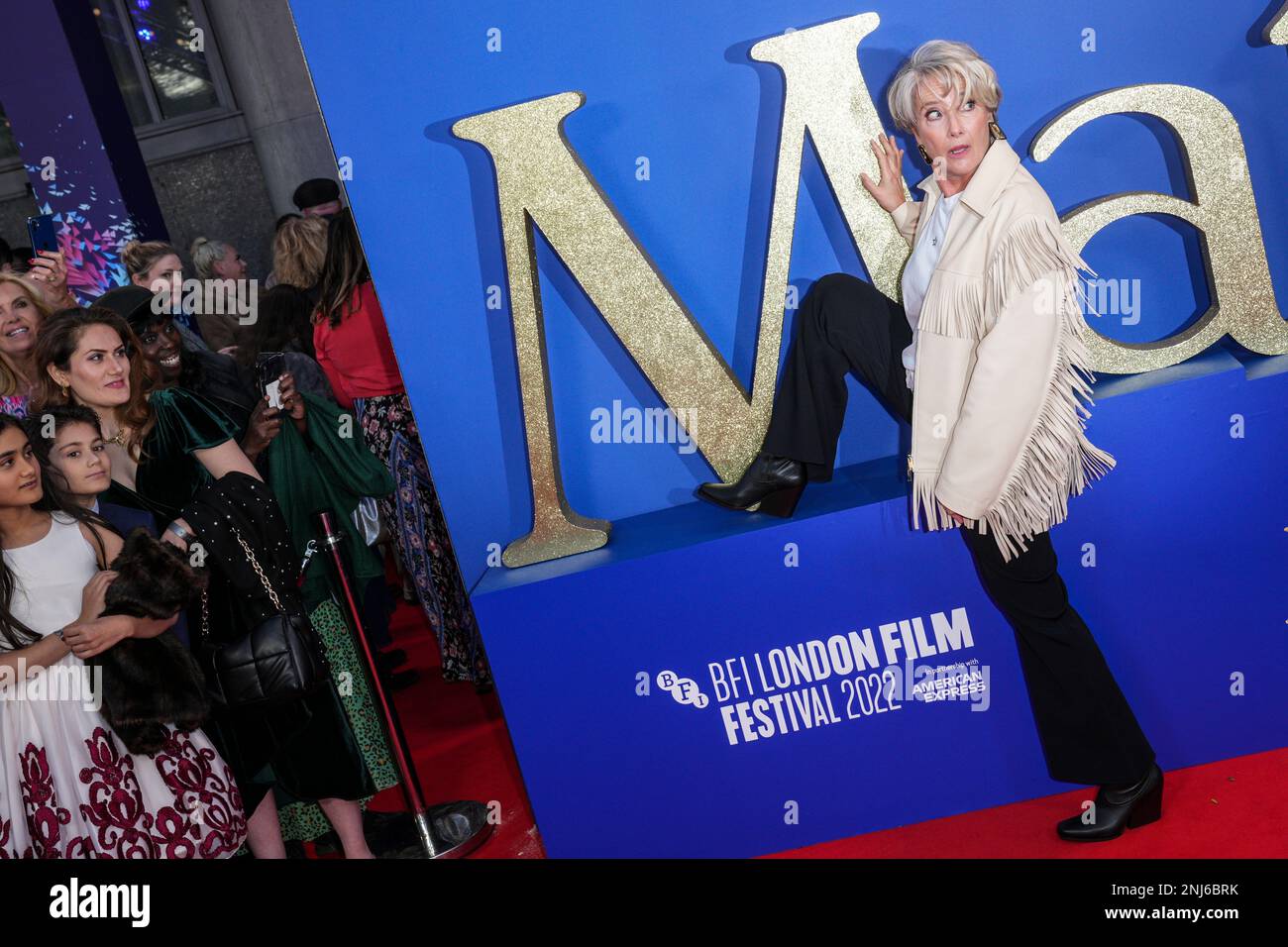 Emma Thompson poses for photographers upon arrival for the premiere of ...