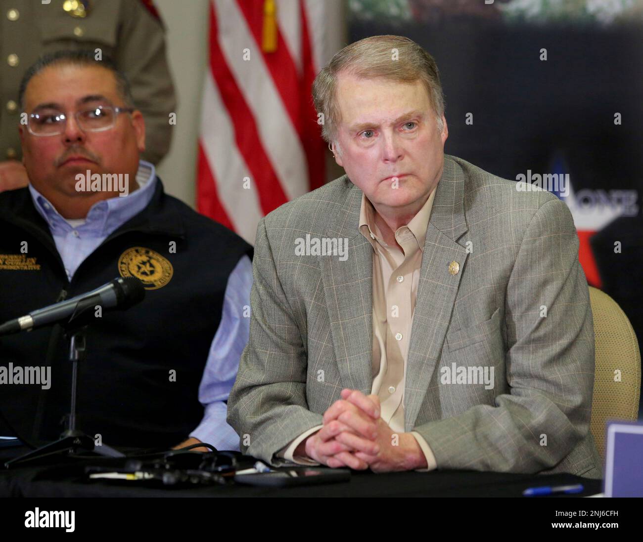 Texas State Senator Brian Birdwell (R), right, and Ryan Guillen (R ...