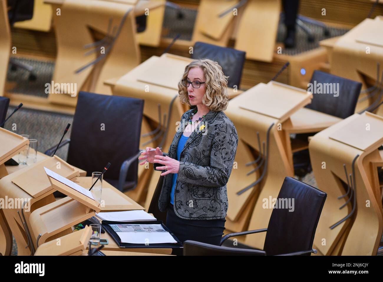 Edinburgh Scotland, UK 22 February 2023.Lorna Slater Scottish Green ...