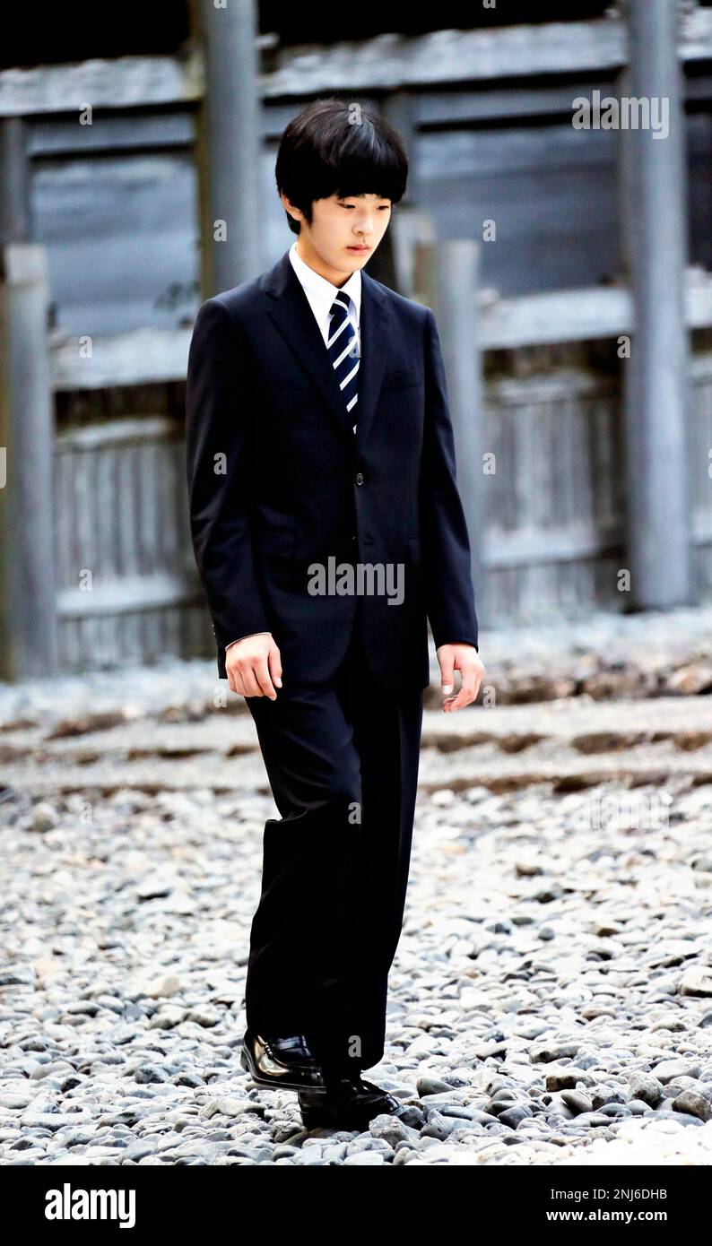 Prince Hisahito of Akishino visits Ise Jingu Shrine in Ise City, Mie ...