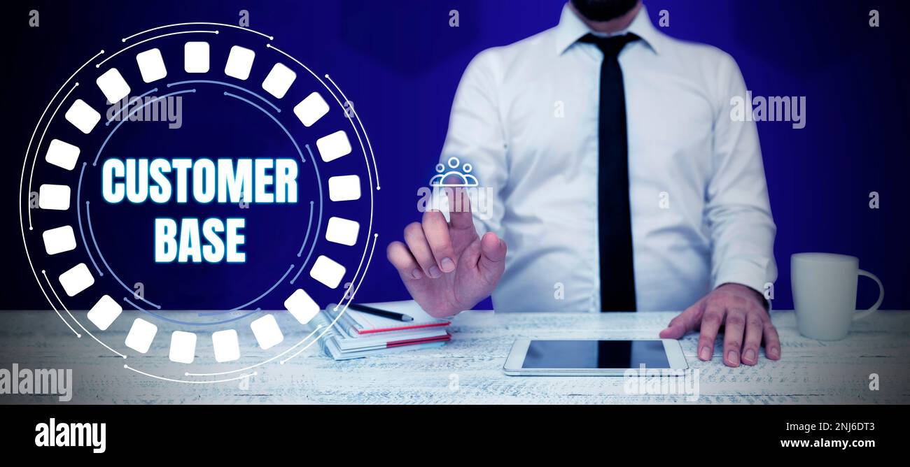 Hand writing sign Customer Base. Business concept encourage customers ...