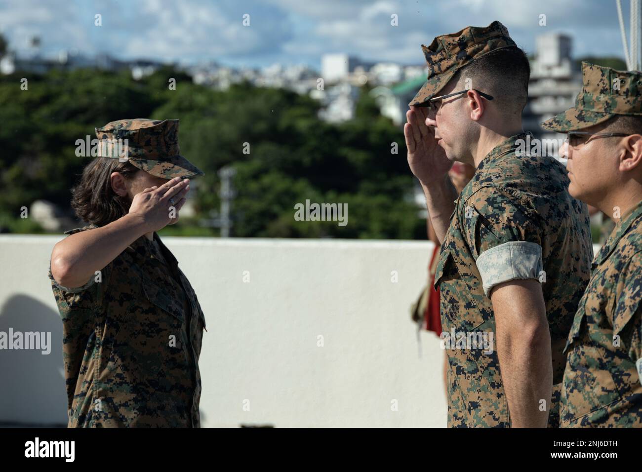 U.S. Marine Corps Gunnery Sgt. Erica Aguilar, left, the equal ...
