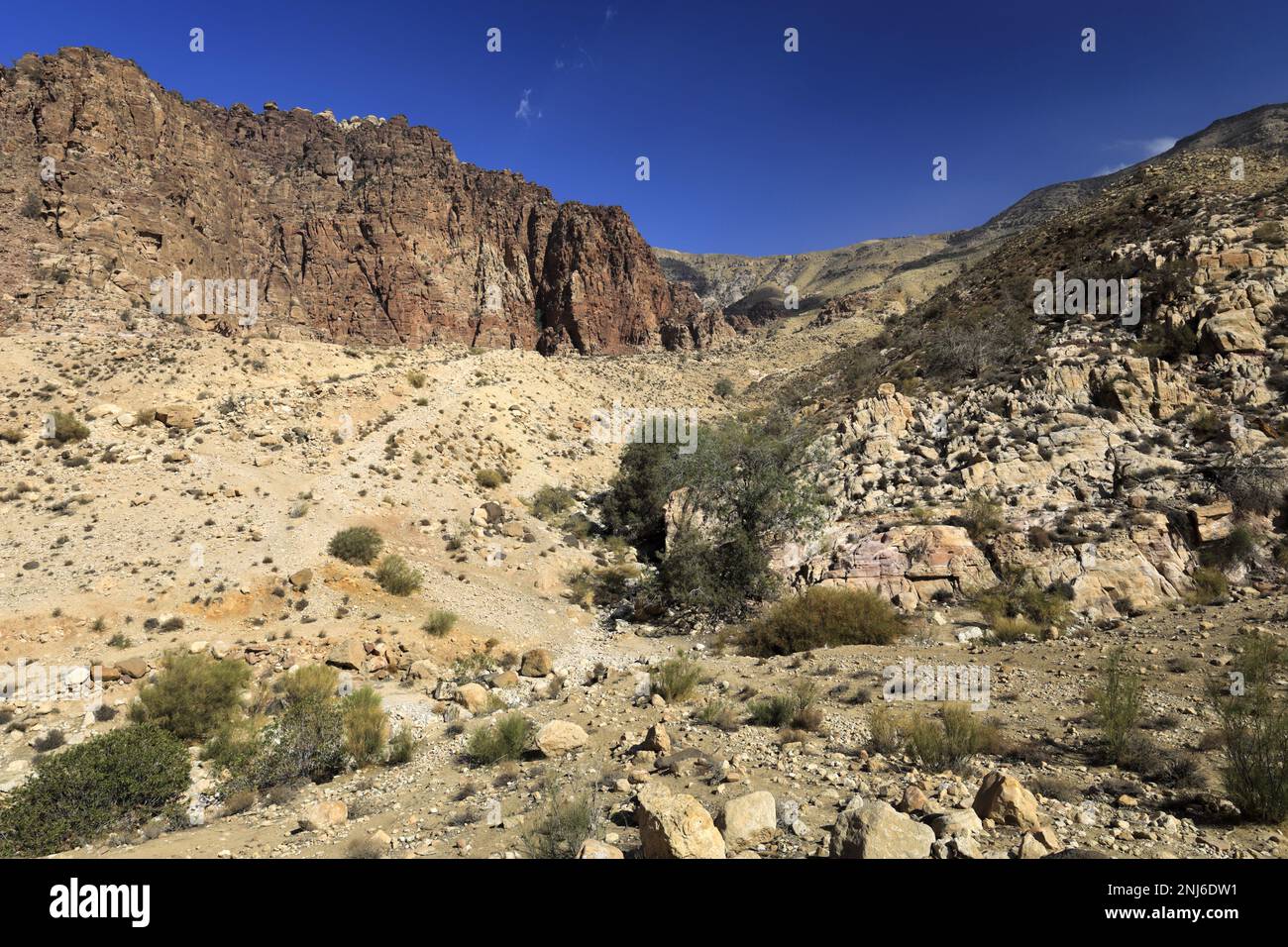 View through the Dana Biosphere Reserve, Wadi Dana, south-central ...