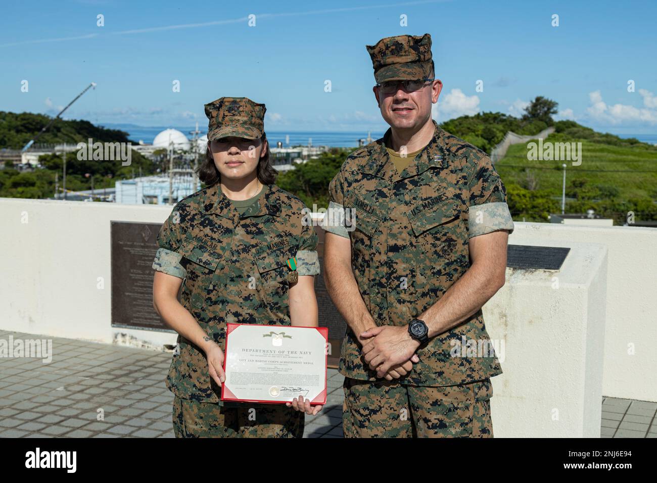 U.S. Marine Corps Gunnery Sgt. Erica Aguilar, left, the equal ...