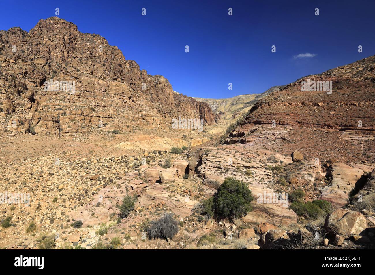 View through the Dana Biosphere Reserve, Wadi Dana, south-central ...