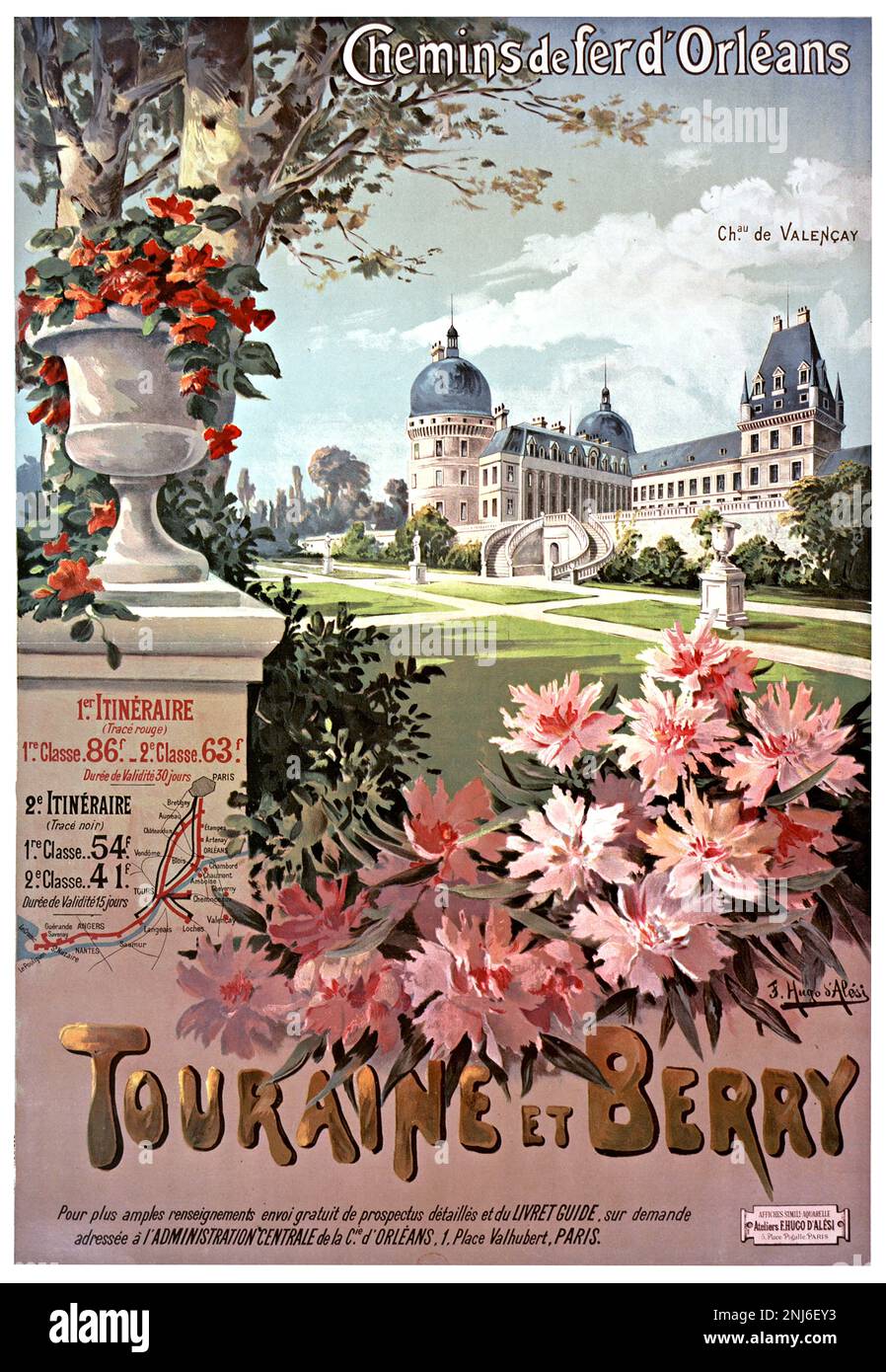 Victorian Advertising Illustration for travel Circa 1899 Stock Photo ...