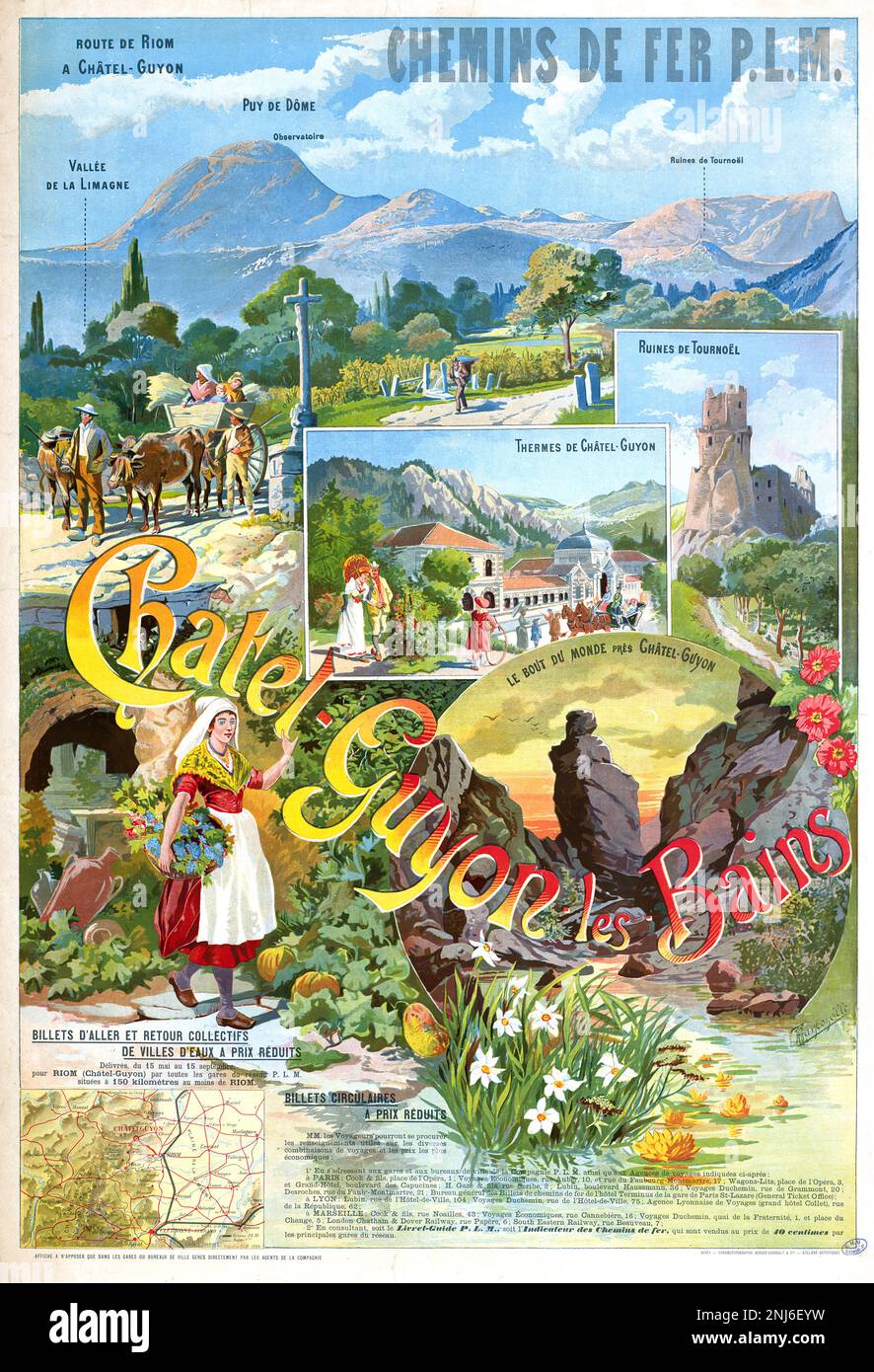 Victorian Advertising Illustration for travel Circa 1899 Stock Photo ...