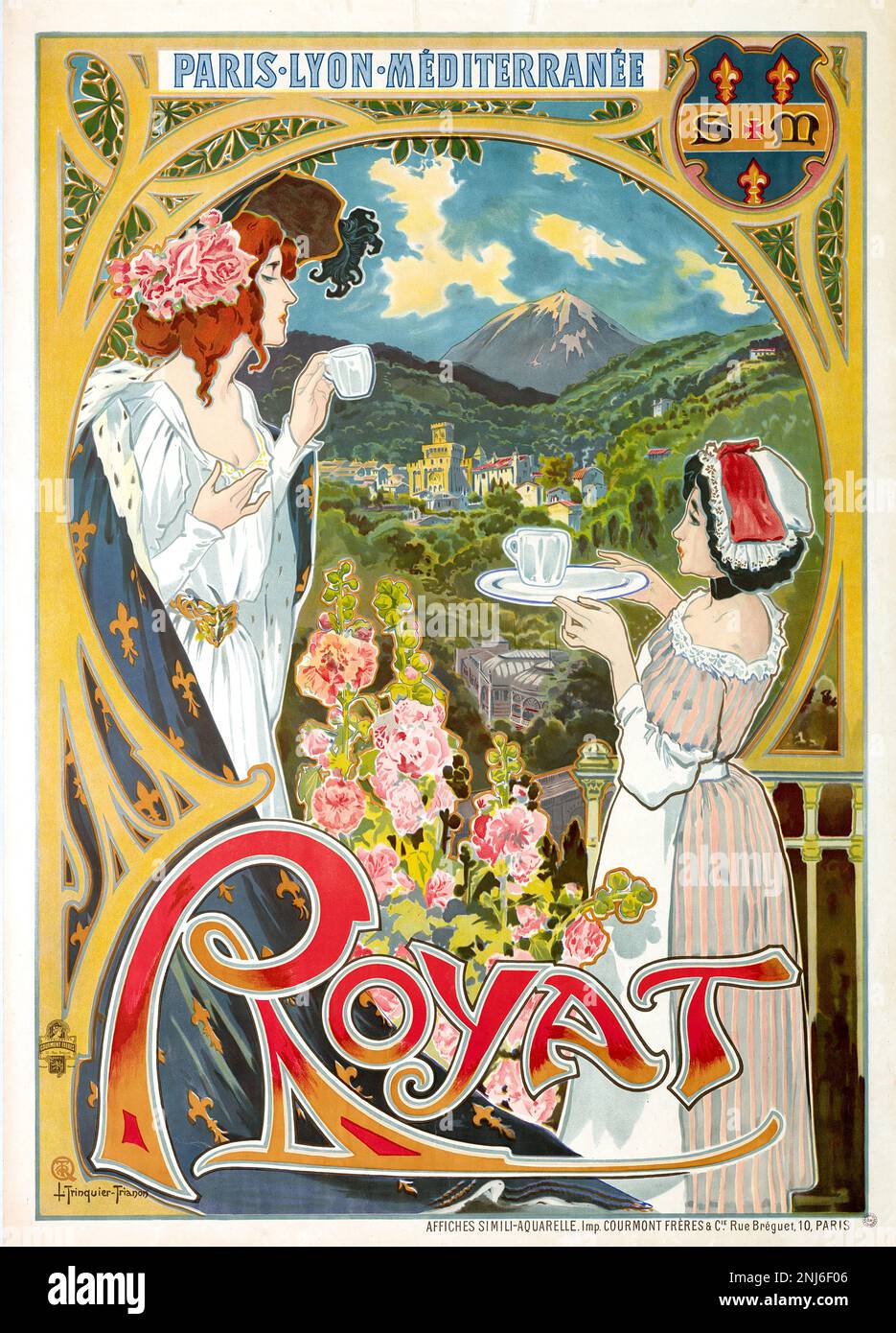 Victorian Advertising Illustration for travel Circa 1899 Stock Photo ...