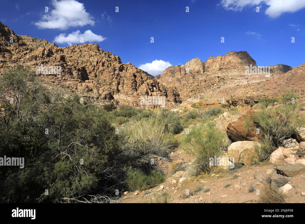 View through the Dana Biosphere Reserve, Wadi Dana, south-central ...
