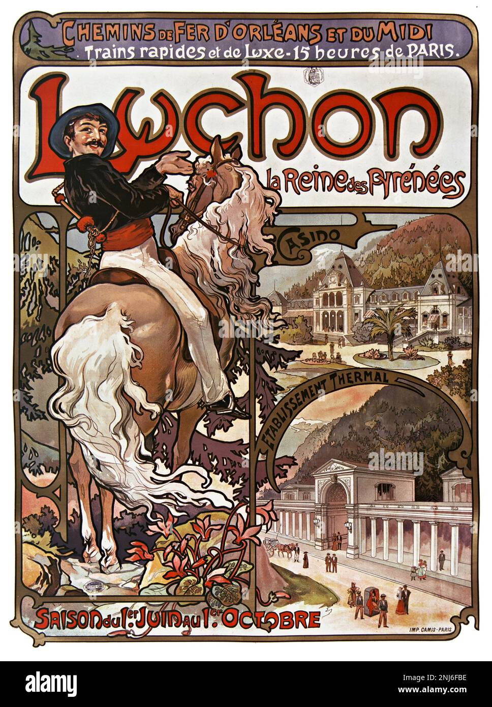 Victorian Advertising Illustration for travel Circa 1899 Stock Photo ...