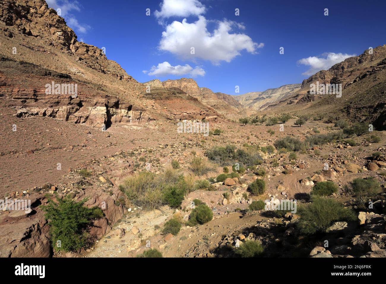 View through the Dana Biosphere Reserve, Wadi Dana, south-central ...