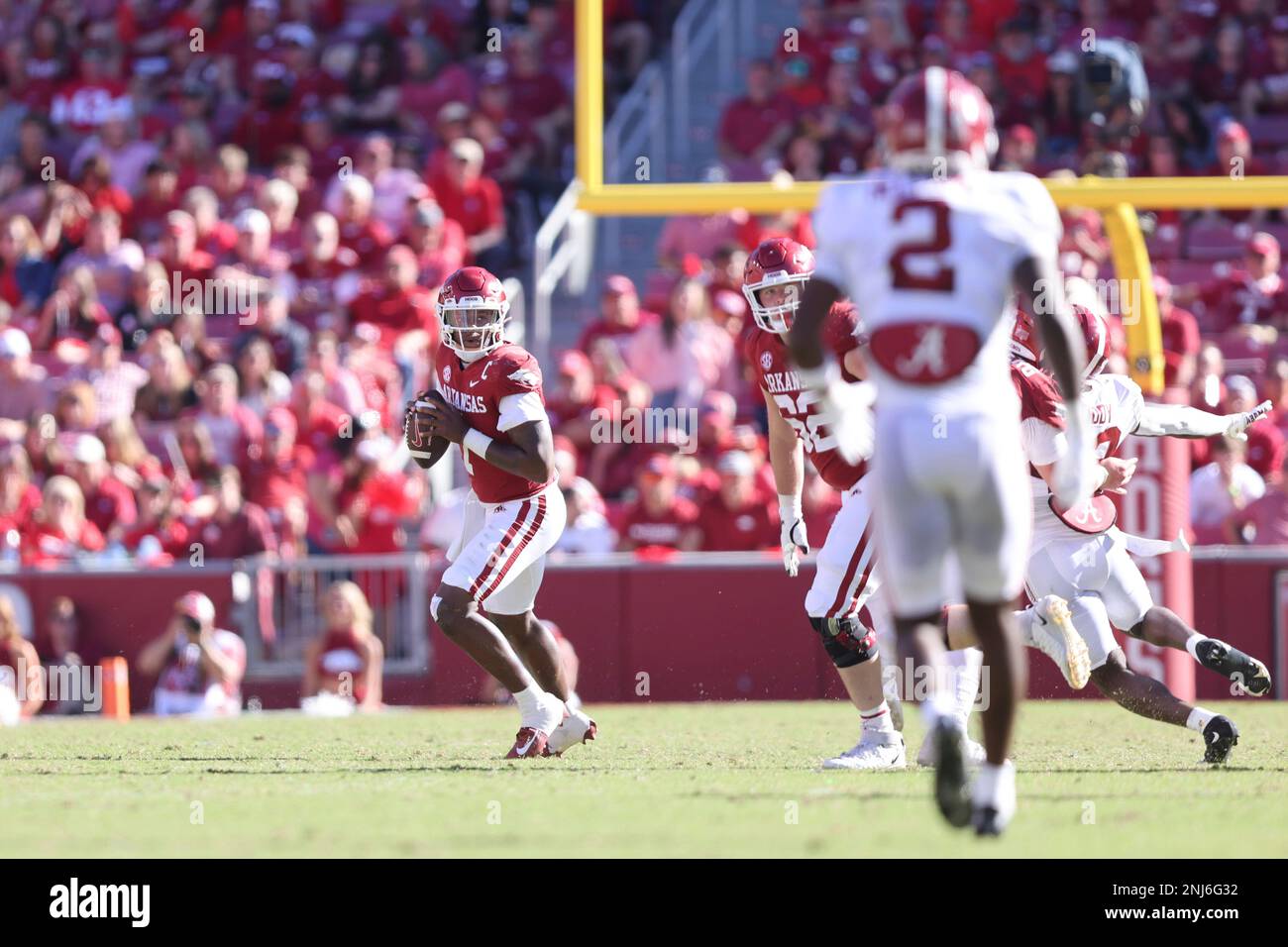 FAYETTEVILLE, AR - OCTOBER 01: Arkansas Razorbacks quarterback KJ ...