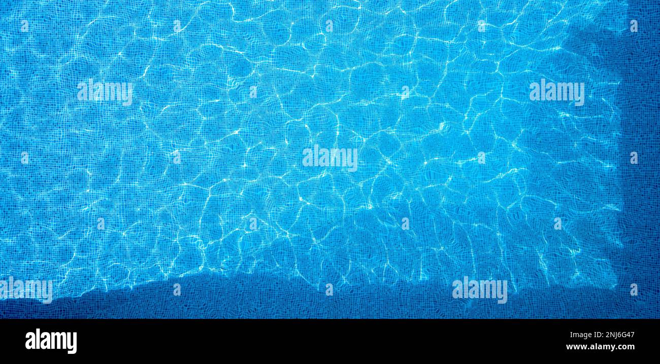 Overhead Drone Shot Of Clear Blue Water In Swimming Pool Stock Photo ...