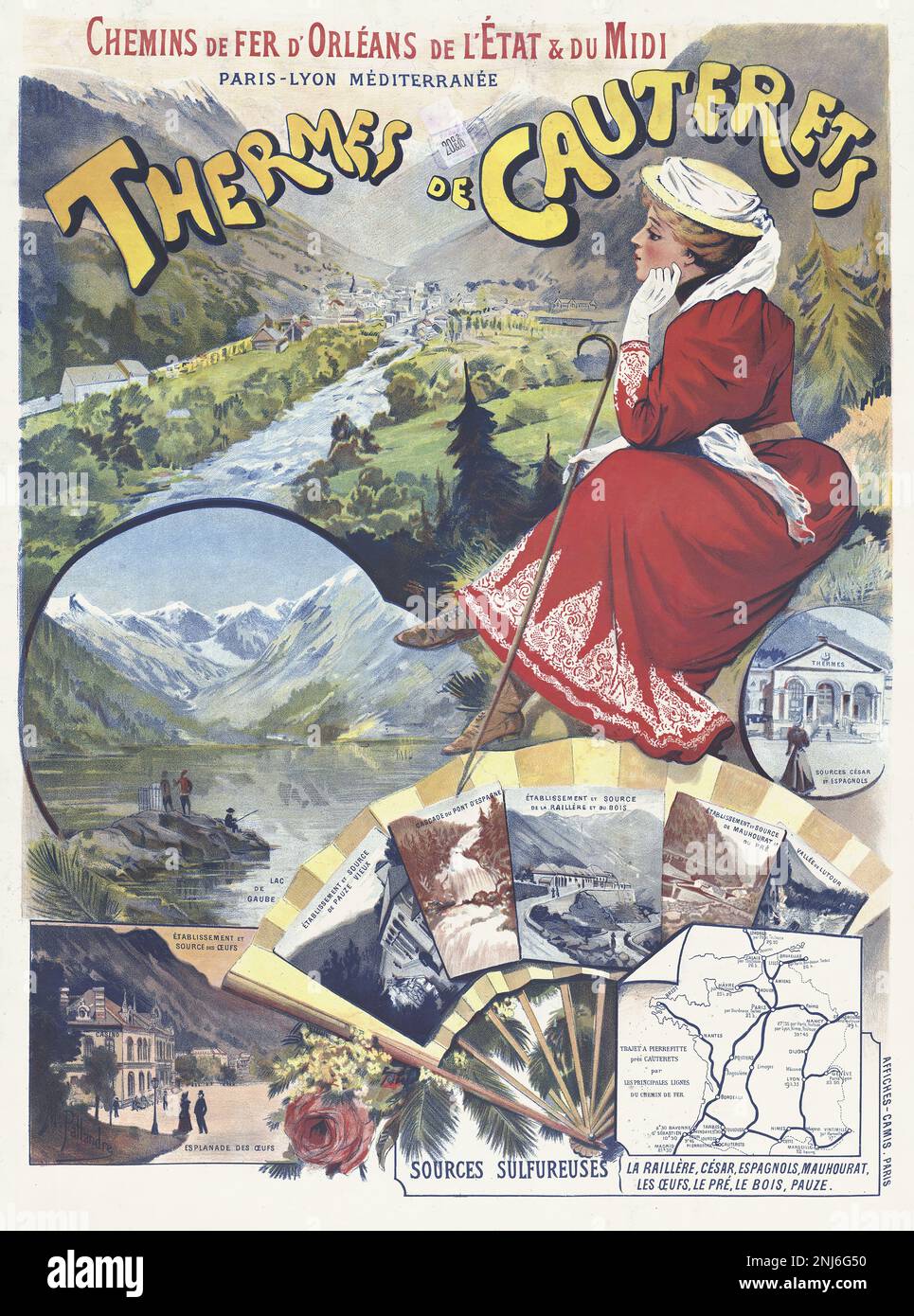 Victorian Advertising Illustration for travel Circa 1899 Stock Photo ...
