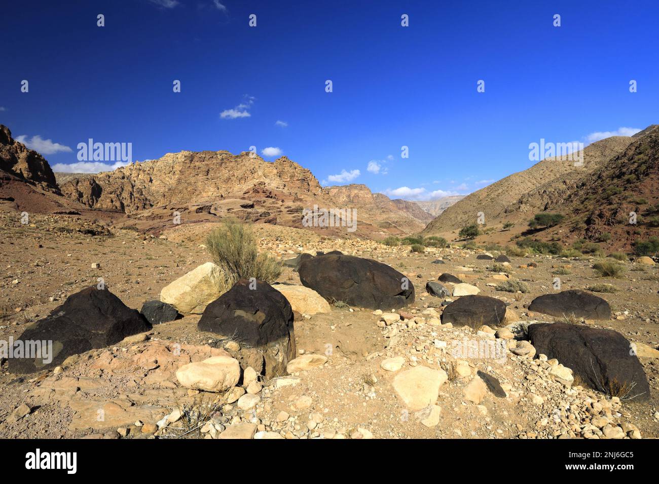 View through the Dana Biosphere Reserve, Wadi Dana, south-central ...