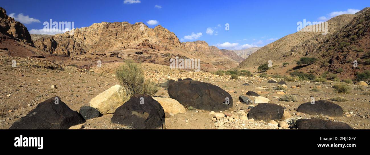 View through the Dana Biosphere Reserve, Wadi Dana, south-central ...