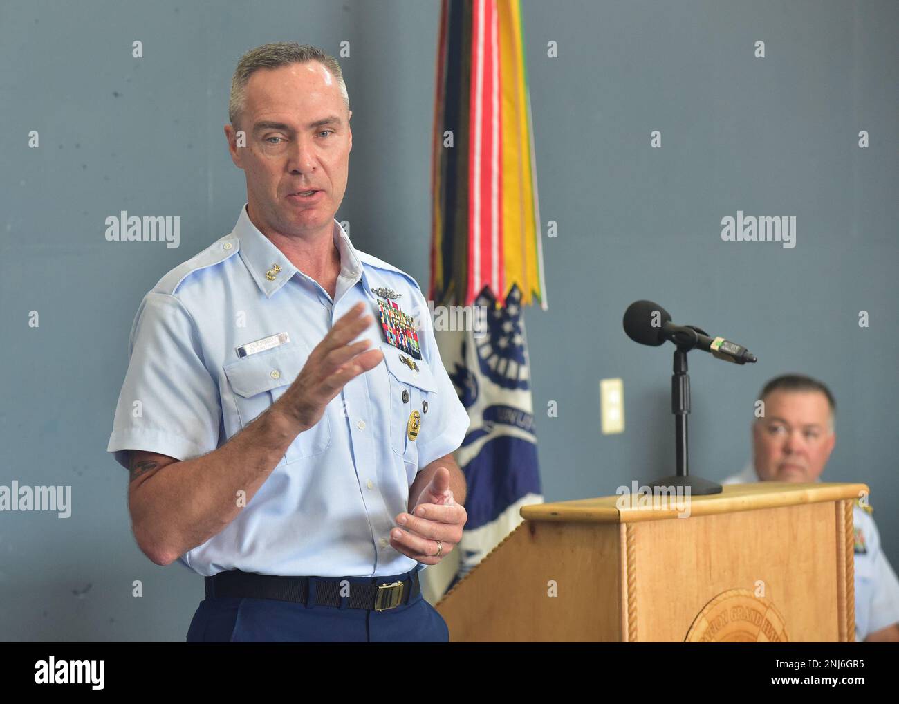 Ninth District Command Master Chief Matthew Buckman addresses active ...