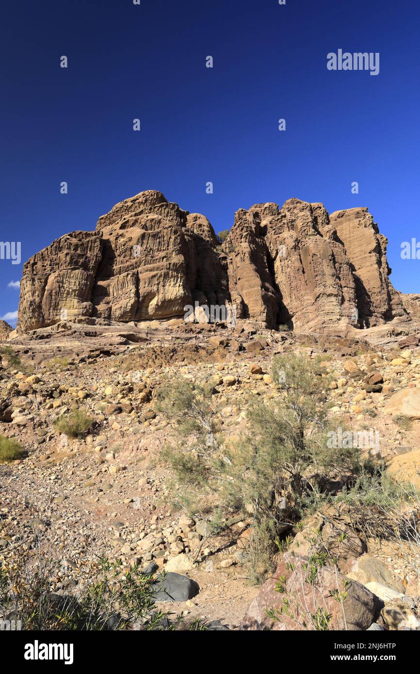 View through the Dana Biosphere Reserve, Wadi Dana, south-central ...
