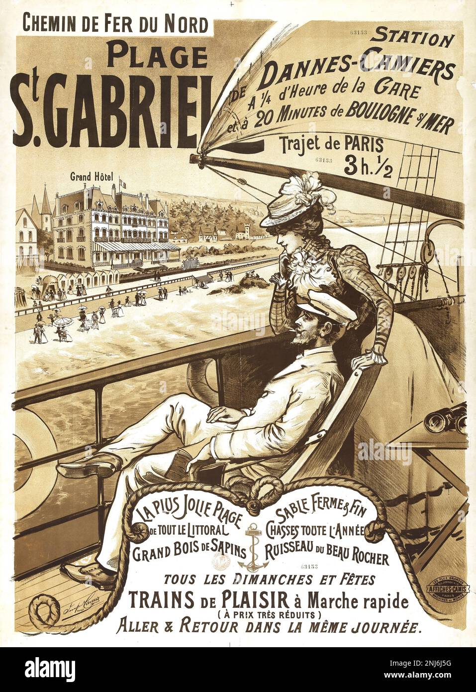 Victorian Advertising Illustration for travel by Boat, Circa 1899 Stock ...